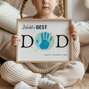 Fathers Day Handprint Art Craft, PRINTABLE Gift for Dad From Kids ...