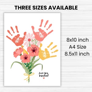 Flower Handprint Craft Art, Printable | for Mom or Grandparents ...