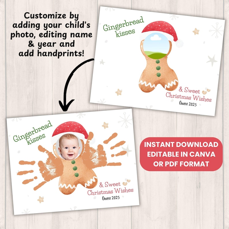 Christmas Handprint Craft Template | Gingerbread Handprint Art With ...