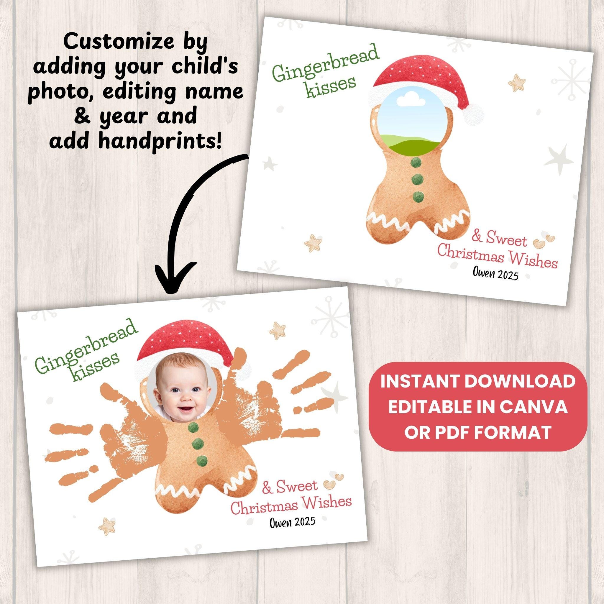 Christmas Handprint Craft Template | Gingerbread Handprint Art With ...