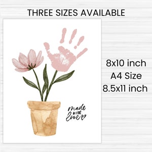 Flower Handprint Craft Art, Mothers Day Activity, for Mom or ...