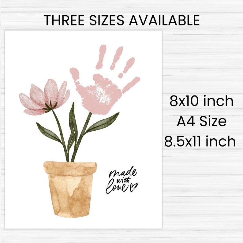 Flower Handprint Craft Art Mothers Day Activity for Mom or - Etsy