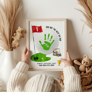 Fathers Day Golf Handprint Art Craft, PRINTABLE | Gift for Dad or ...