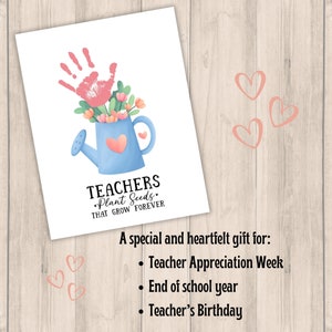 Teacher Appreciation Flower Handprint Art Craft, Printable | End of ...