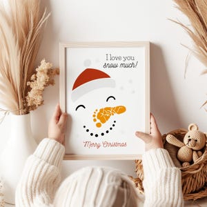 Christmas Snowman Handprint Art Printable | Xmas Gift From Kids, Craft ...