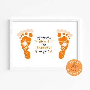Thanksgiving Handprint Art, Pumpkin Pie, Printable | Footprint Craft ...