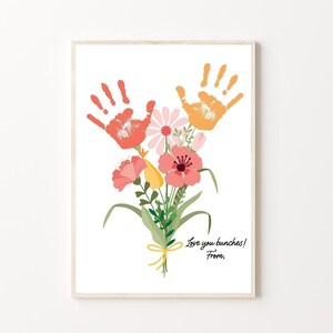 Mothers Day Flower Handprint Art Bundle Printable Mom Craft - Etsy