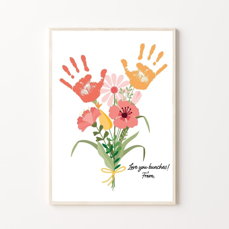 Mothers Day Flower Handprint Art Bundle Printable Mom Craft - Etsy Canada