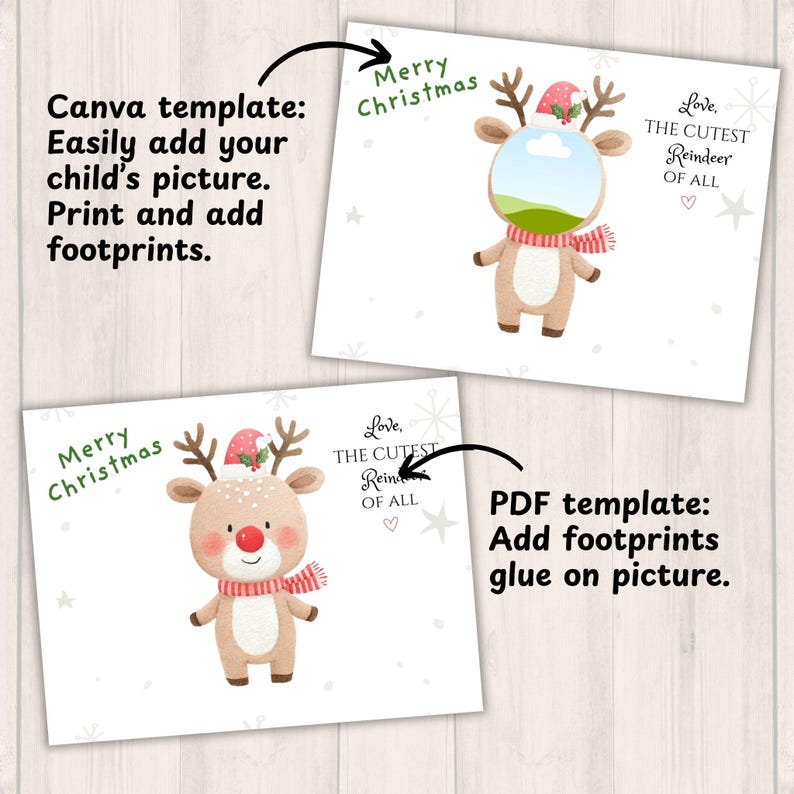 Christmas Handprint Craft for Kids | Reindeer Footprint Art Printable ...