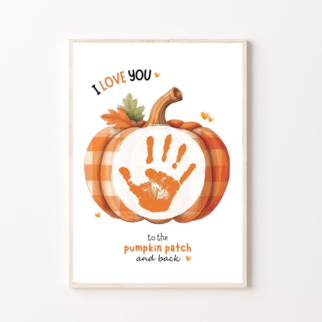 Pumpkin Handprint Art, Printable | Fall or Thanksgiving Handprint Craft ...