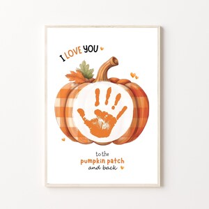 Pumpkin Handprint Art, Printable | Fall or Thanksgiving Handprint Craft ...