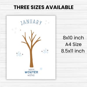 Handprint Art Memory Book, Printable Kids Calendar, 12 Month ...