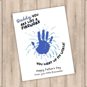 Father's Day Handprint Art Craft, PRINTABLE | Meaningful Gift for Dad ...