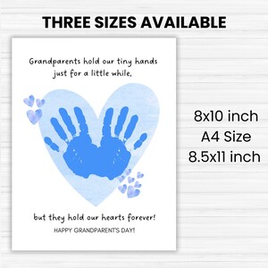 Grandparents Day Handprint Art Craft, Printable | Gift for Grandma or ...