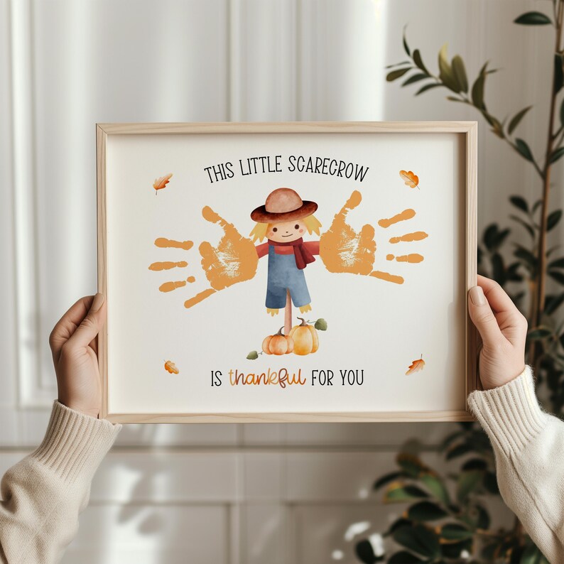 Thanksgiving Scarecrow Handprint Art, Printable | Gift for Parents ...