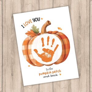 Pumpkin Handprint Art, Printable | Fall or Thanksgiving Handprint Craft ...