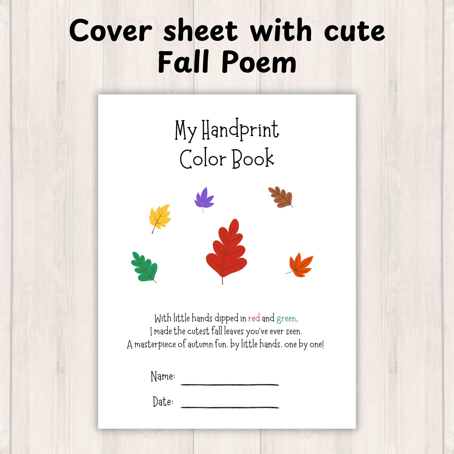 Printable Fall Leaves Color Matching Handprint Art – Fall Craft for ...