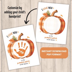 Pumpkin Handprint Art, Printable | Fall or Thanksgiving Handprint Craft ...