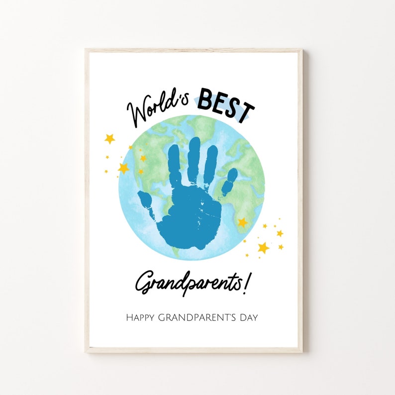Grandparents Day Handprint Art Bundle, Printable | Craft Gift for ...