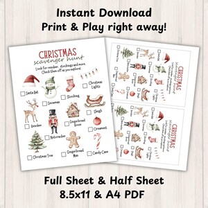 Printable Christmas Scavenger Hunt for Kids | Fun Christmas Party Game ...