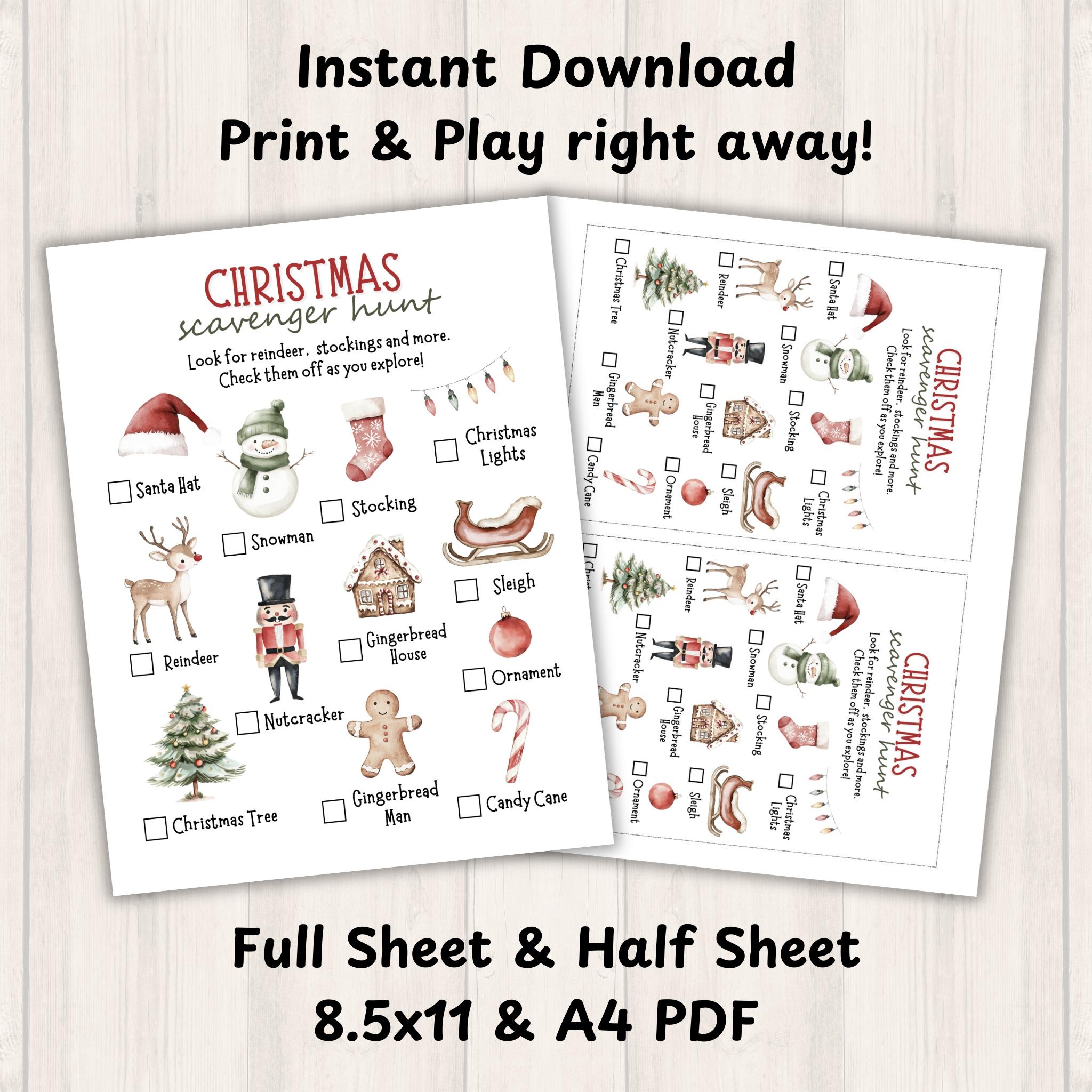 Printable Christmas Scavenger Hunt for Kids | Fun Christmas Party Game ...