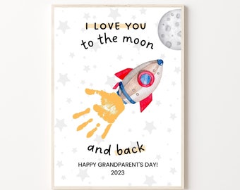 Grandparents Day Flower Handprint Art Craft Printable Gift - Etsy