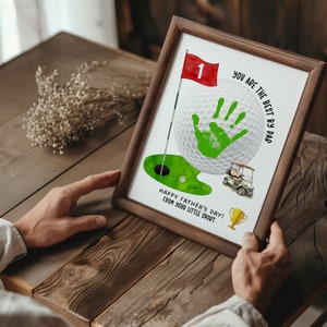 Fathers Day Golf Handprint Art Craft, PRINTABLE | Gift for Dad or ...