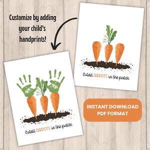 Easter Carrot Handprint Art Craft, Printable | Preschool or Daycare ...