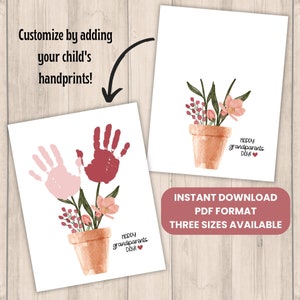 Grandparents Day Handprint Art Craft, Printable | Gift for Grandma or ...