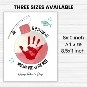 Fathers Day Fishing Handprint Art Craft, PRINTABLE | Gift for Dad ...