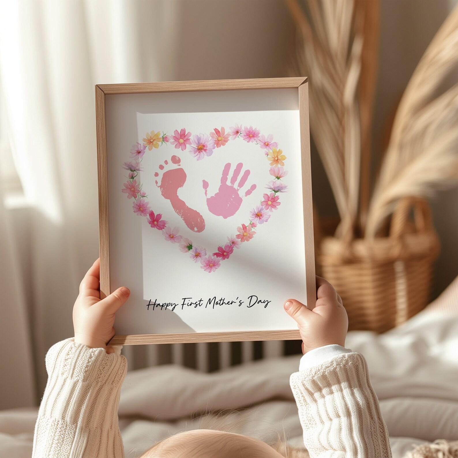 First Mother's Day Handprint Craft Art, Printable | 1st Mothers Day ...