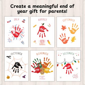 Handprint Art Memory Book, Printable Kids Calendar, 12 Month ...