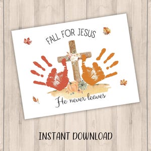 Fall Handprint Art: "fall for Jesus" | Printable Christian Preschool ...
