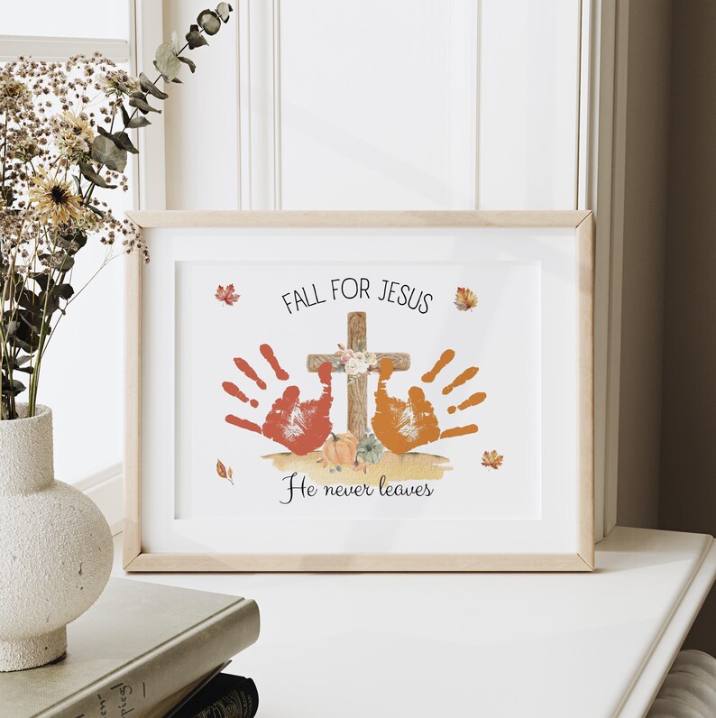Fall Handprint Art: "fall for Jesus" | Printable Christian Preschool ...