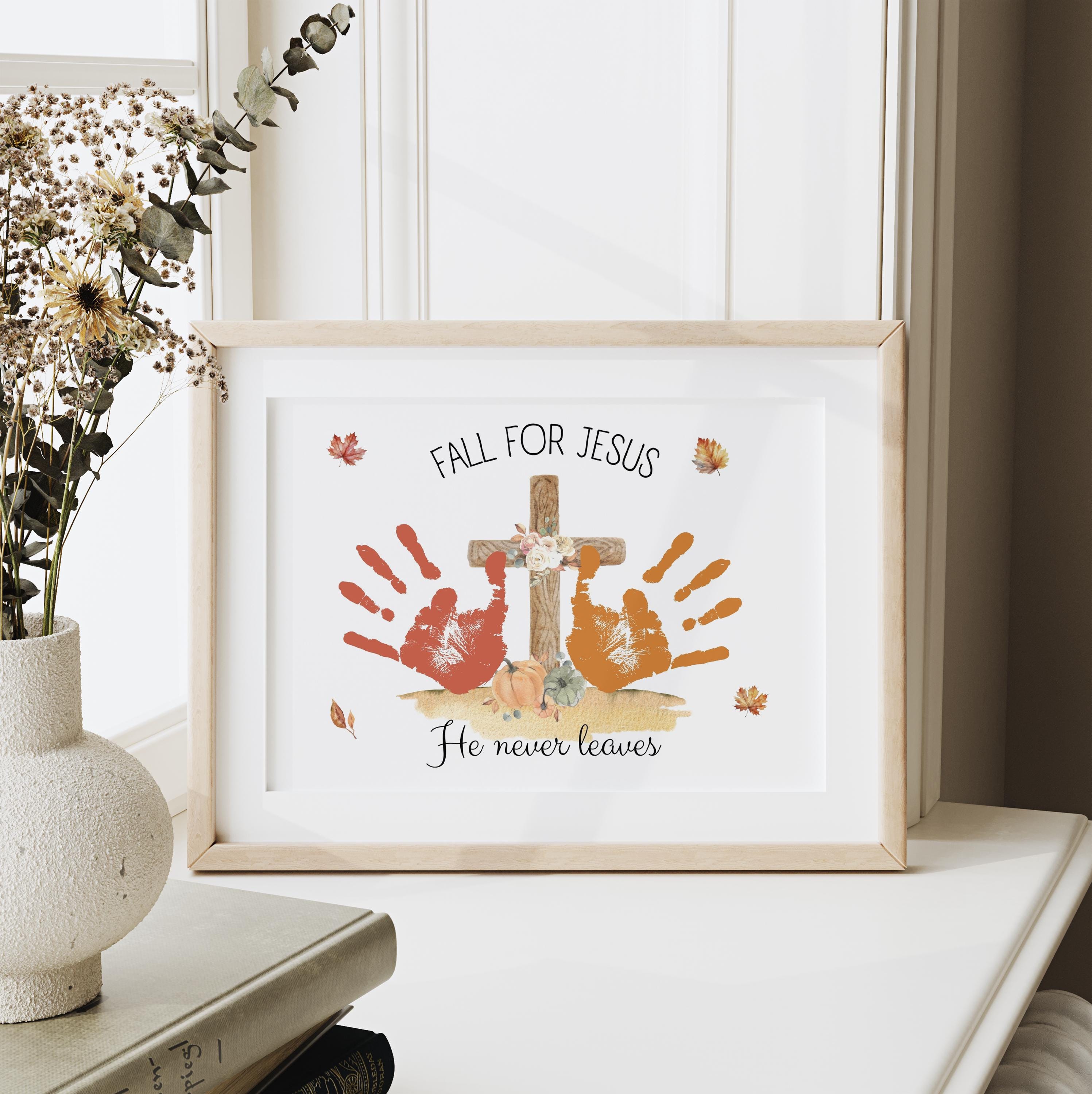 Fall Handprint Art: "fall for Jesus" | Printable Christian Preschool ...