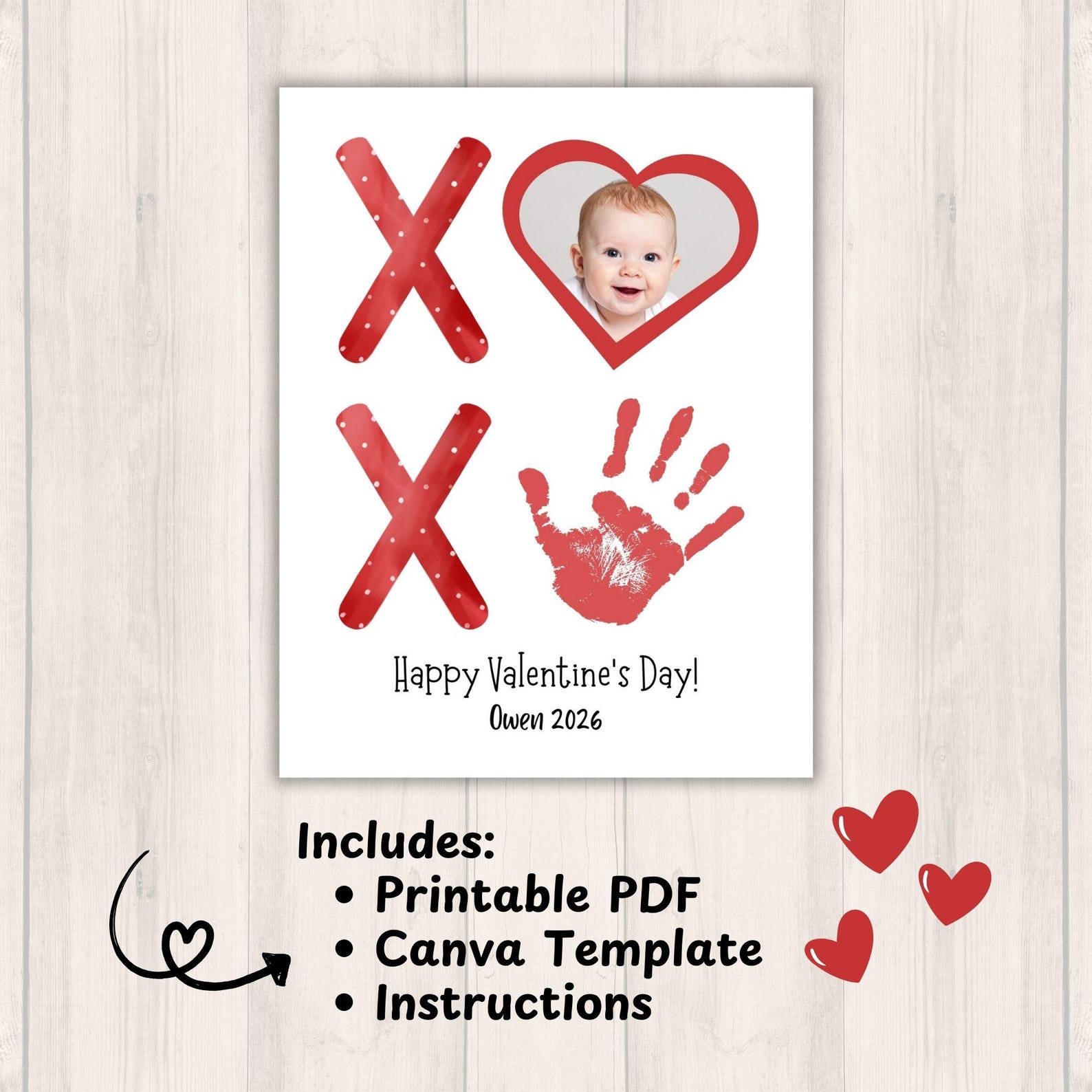 Valentine’s Day Handprint Art | XOXO Valentines Handprint Craft ...