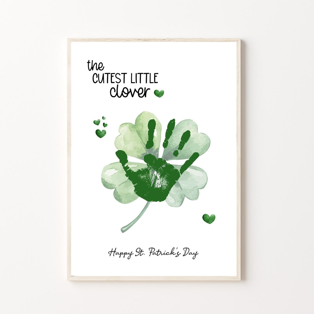 St Patricks Day Handprint Art Craft, Printable | Saint Patricks Day ...