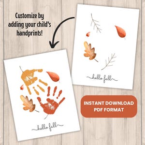 Fall Handprint Craft, Printable | Leaves Handprint Art, Autumn, Kids ...