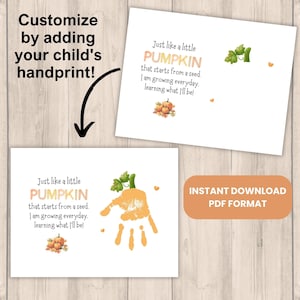 Printable Pumpkin Handprint Art | Fall Poem Craft for Kids | Preschool ...