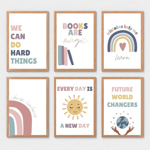 Boho Classroom Decor Bundle Printable Wall Art Etsy