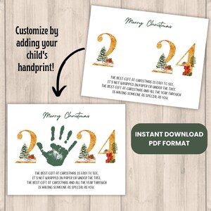 Christmas Handprint Art Craft, Printable, Holiday DIY Card Gift for ...