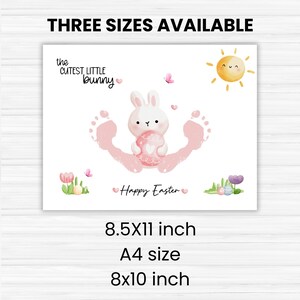 Easter Bunny Footprint Art Craft, Printable | Spring Craft | Kids Baby ...