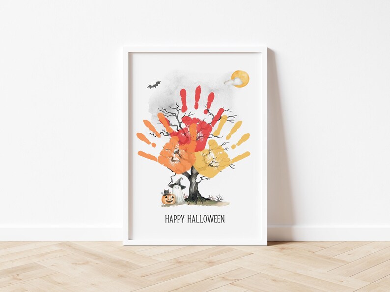 Halloween Handprint Art Bundle Printable | 5 Cute Kids Crafts ...