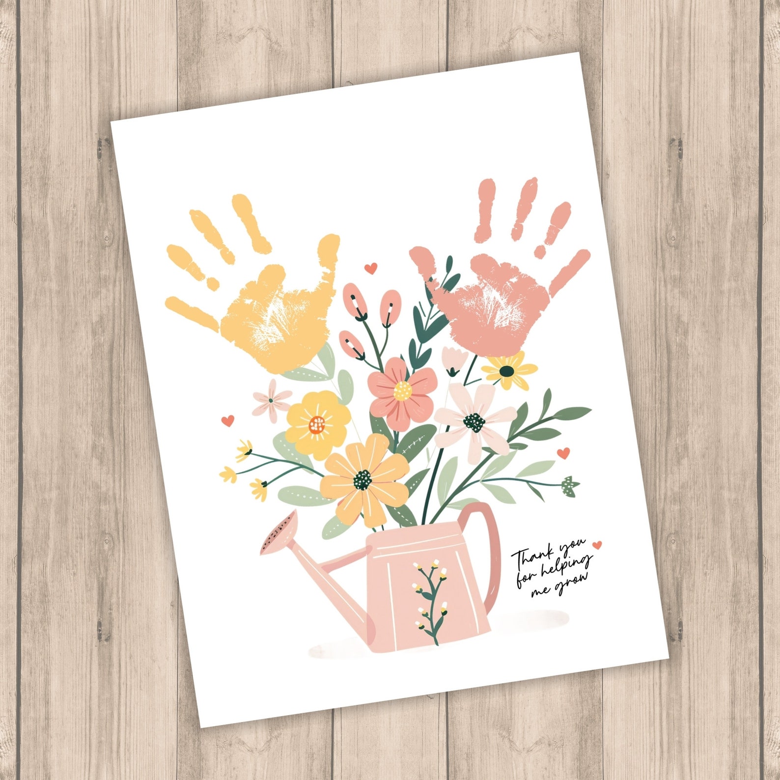 Flower Handprint Craft Art, Printable Mothers Day, for Mom or Grandma ...
