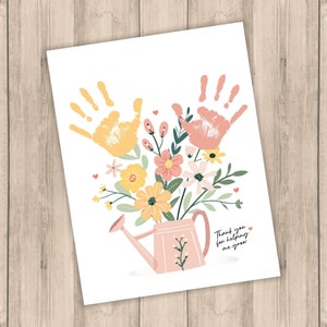 Flower Handprint Craft Art, Printable | Mothers Day, for Mom or Grandma ...