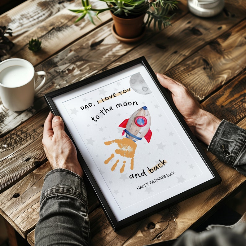 Father's Day Handprint Art Craft Bundle, PRINTABLE| Gift for Dad From ...