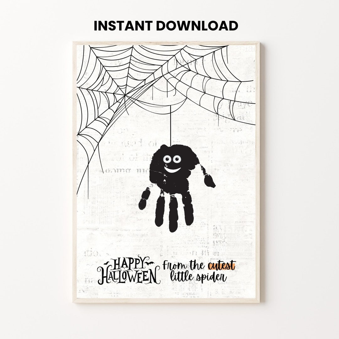 Halloween Spider Handprint Art Craft PRINTABLE DIY - Etsy
