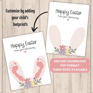 Easter Footprint Handprint Art Craft, Printable | Baby Toddler Kids or ...