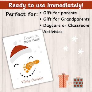 Christmas Snowman Handprint Art Printable | Xmas Gift From Kids, Craft ...