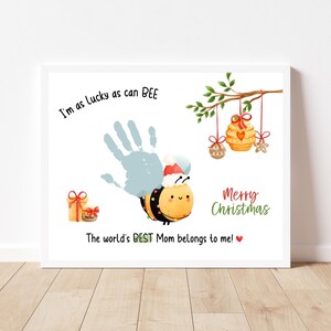 Christmas Handprint Art Craft, Printable, Holiday DIY Card Gift for Mom ...